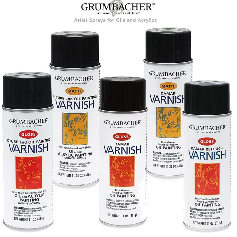 Grumbacher Varnish 11oz Gloss Matte For Oil Acrylic Pastel Charcoal ...