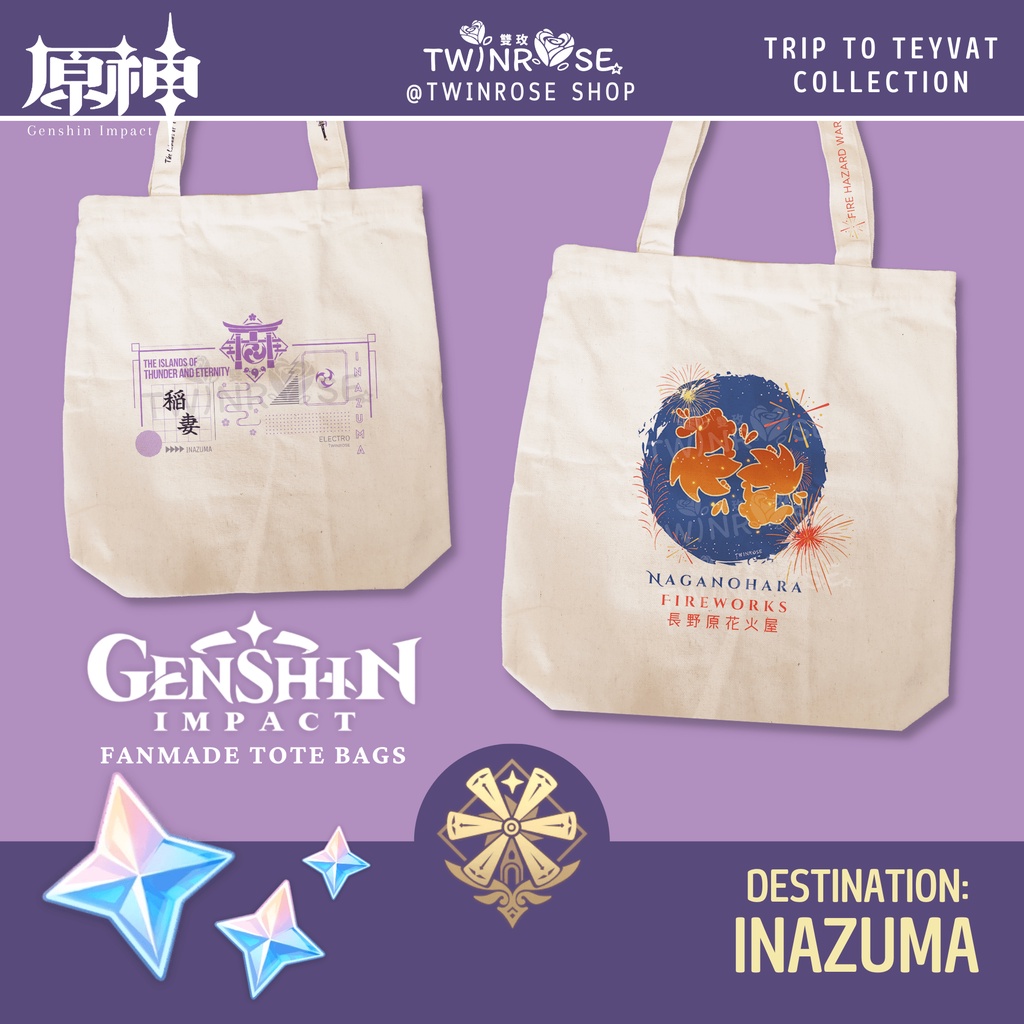 Inazuma Tote Bags Collection [Twinrose Shop - Genshin Impact] | Shopee ...