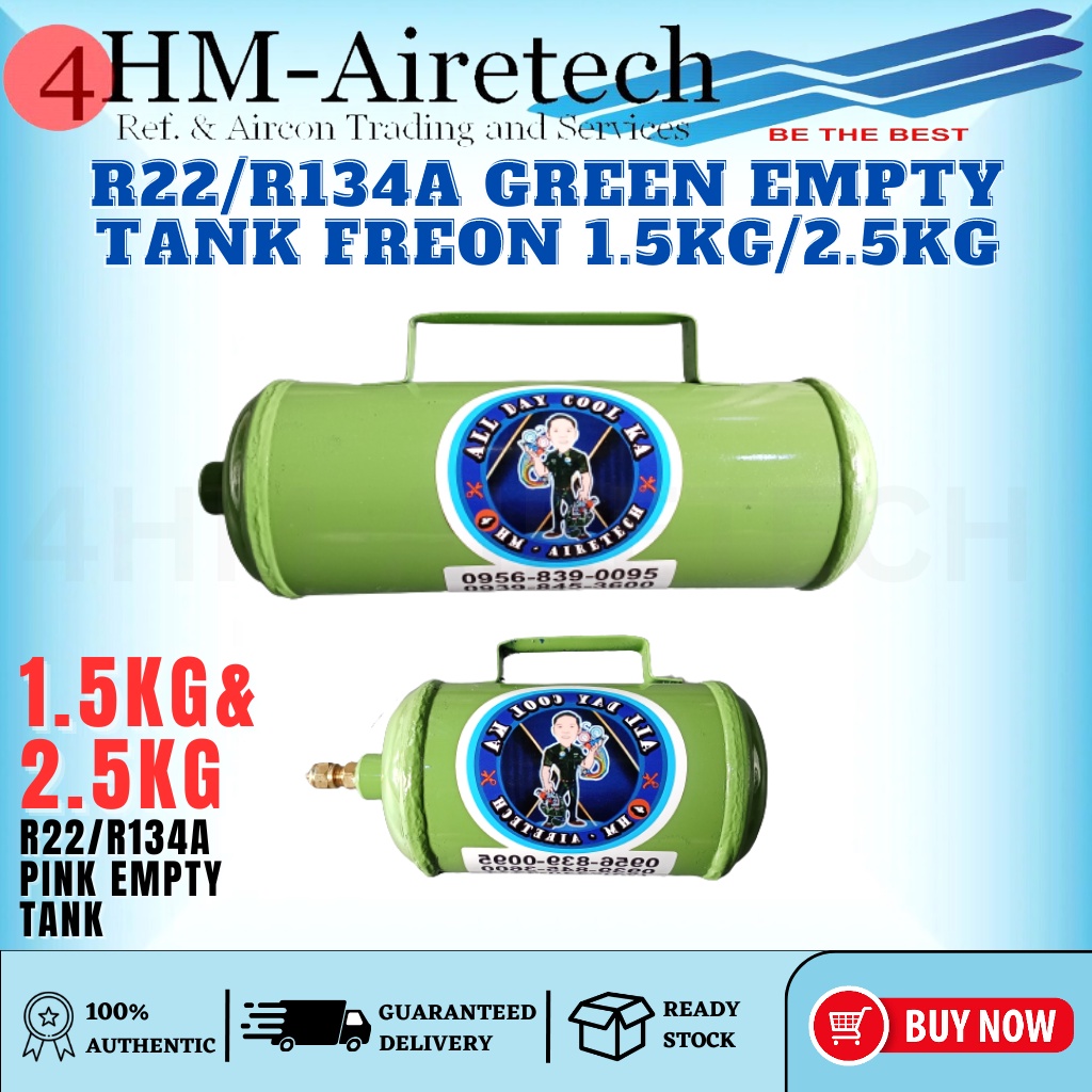 4HM EMPTY TANK GREEN 1.5KG/2.5KG FOR R22/R134A FREON | Shopee Philippines