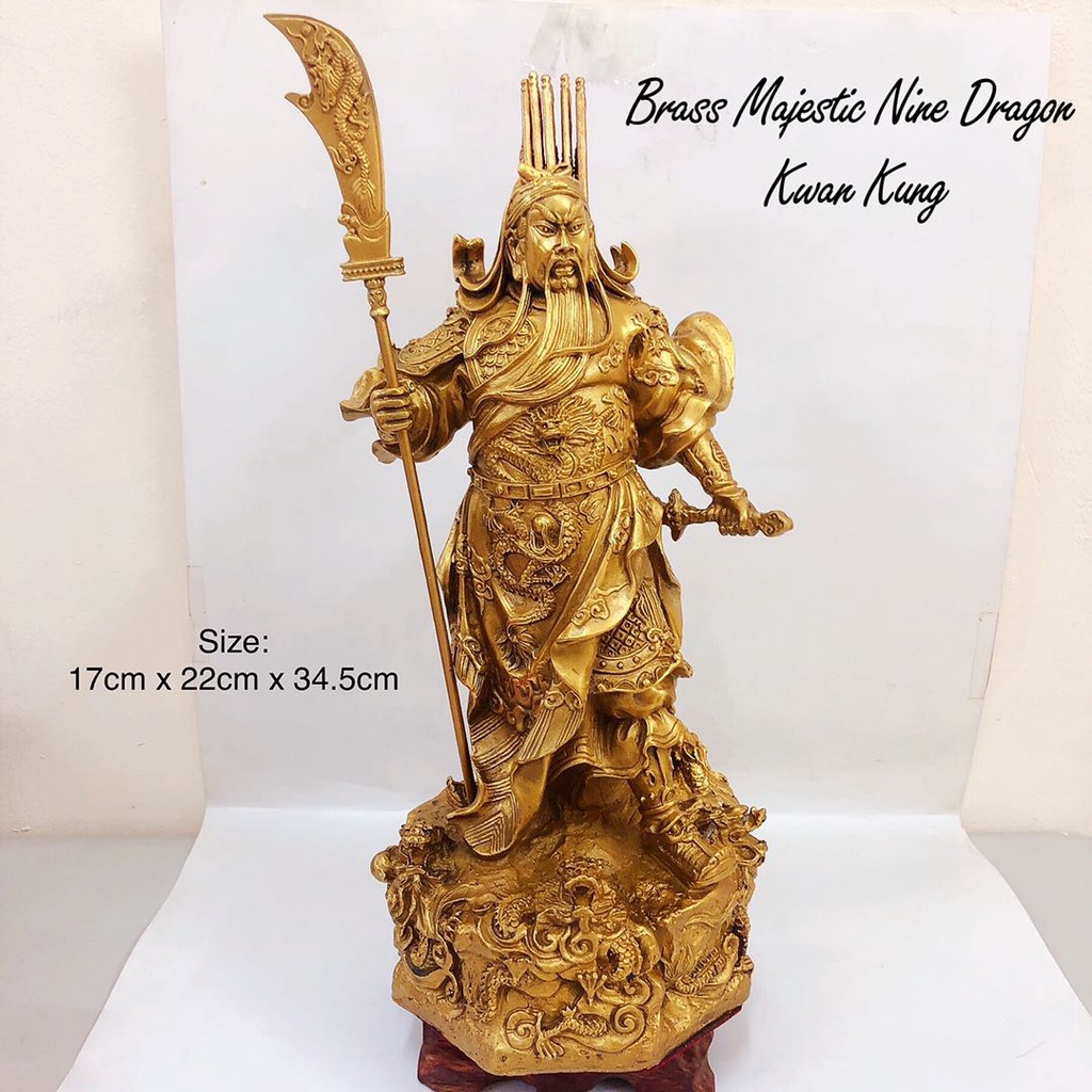 Fengshui Brass Majestic Nine Dragon Kwan Kung | Shopee Philippines