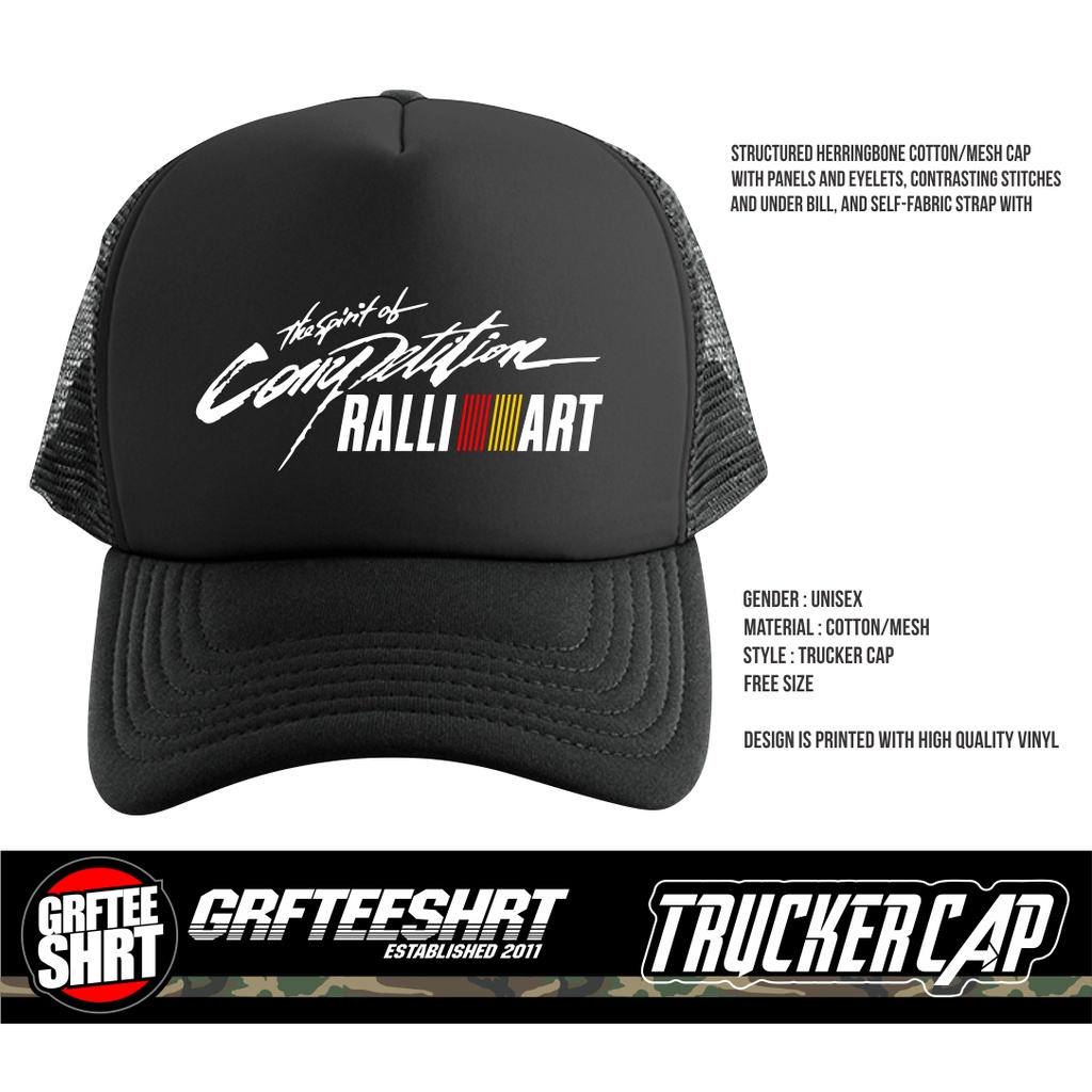 Ralli Art Spirit of Competition Jdm Trucker Cap Mesh Fashion Net Cap ...