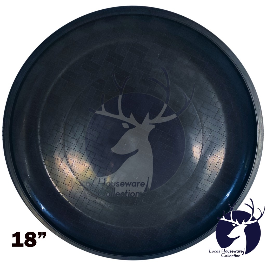 Reusable Plastic Bilao Round Food Tray Storage Black Bilao Party Pansit ...