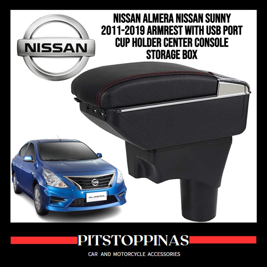 Nissan Almera Nissan Sunny 2011-2019 Armrest With USB port CUP HOLDER ...
