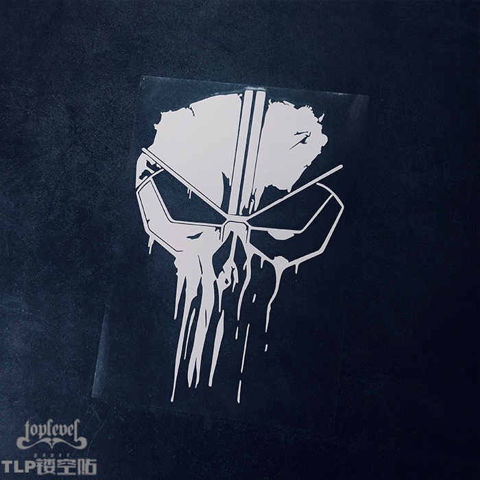 TLP Hollow Car Stickers Punisher Marvel Super Hero Skull Logo Logo ...