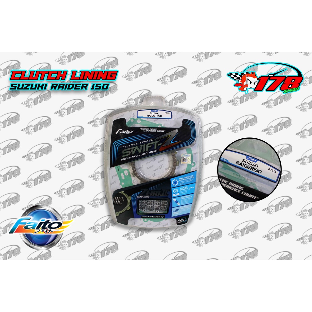 faito clutch lining suzuki raider 150(w/spring) | Shopee Philippines