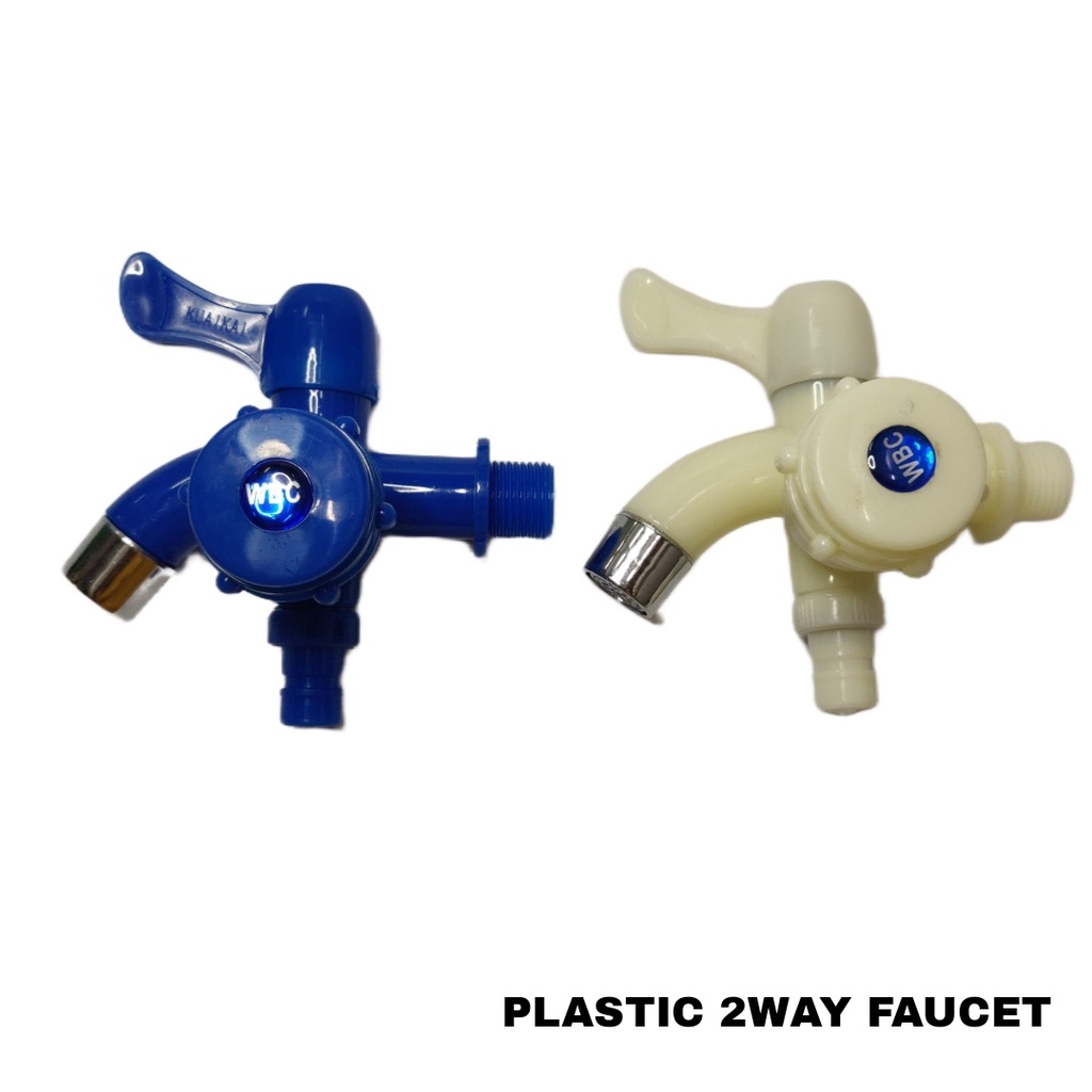 PLASTIC 2WAY FAUCET BLUE/WHITE, WASHING MACHINE FAUCET, SHOWER FAUCET | Shopee Philippines