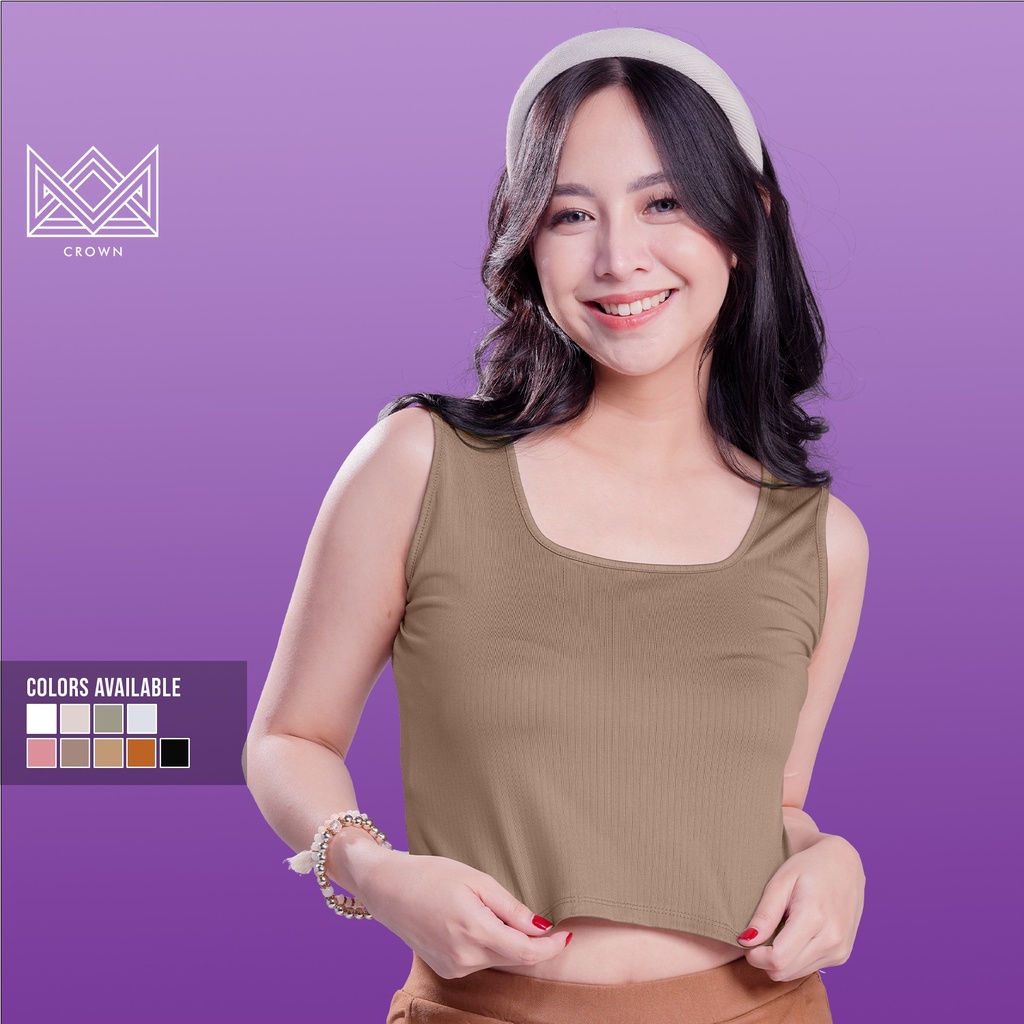 Crown Ladies Thick Strap Crop Top For Women Korean Sexy Sleeveless Tops