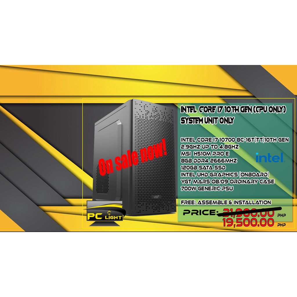 Intel Core I7 10700 8c 16t Tt 10th Gen 2 9 Up To 4 8ghz System Unit Shopee Philippines