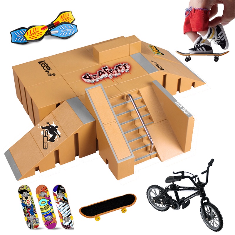 Finger Skateboard Kit Tech Deck Bigger Fingerboard Ramps Skate Park Set ...