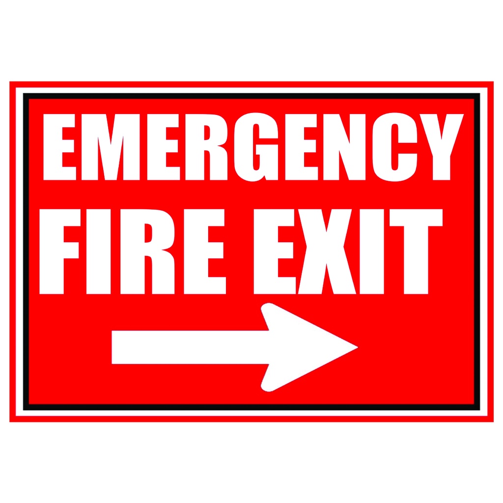 Emergency Fire Exit / Fire Extinguisher signage laminated A4 size ...