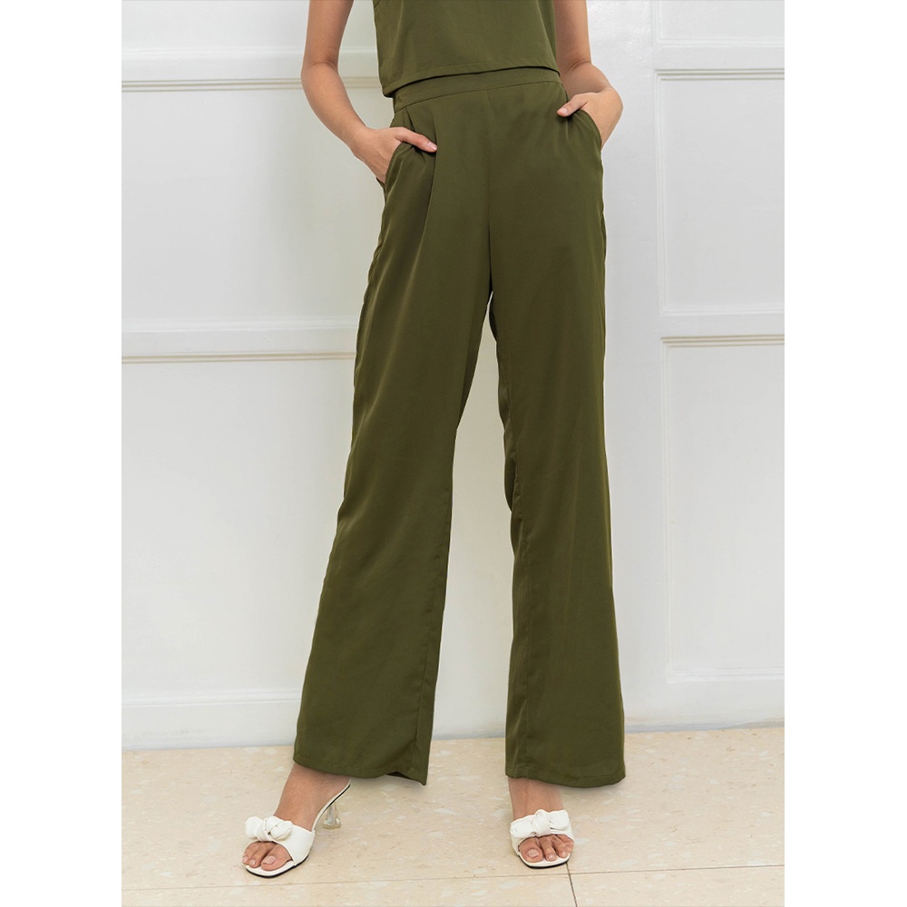 Multi-Wrap Coords Kimm Pants (Olive) | Shopee Philippines