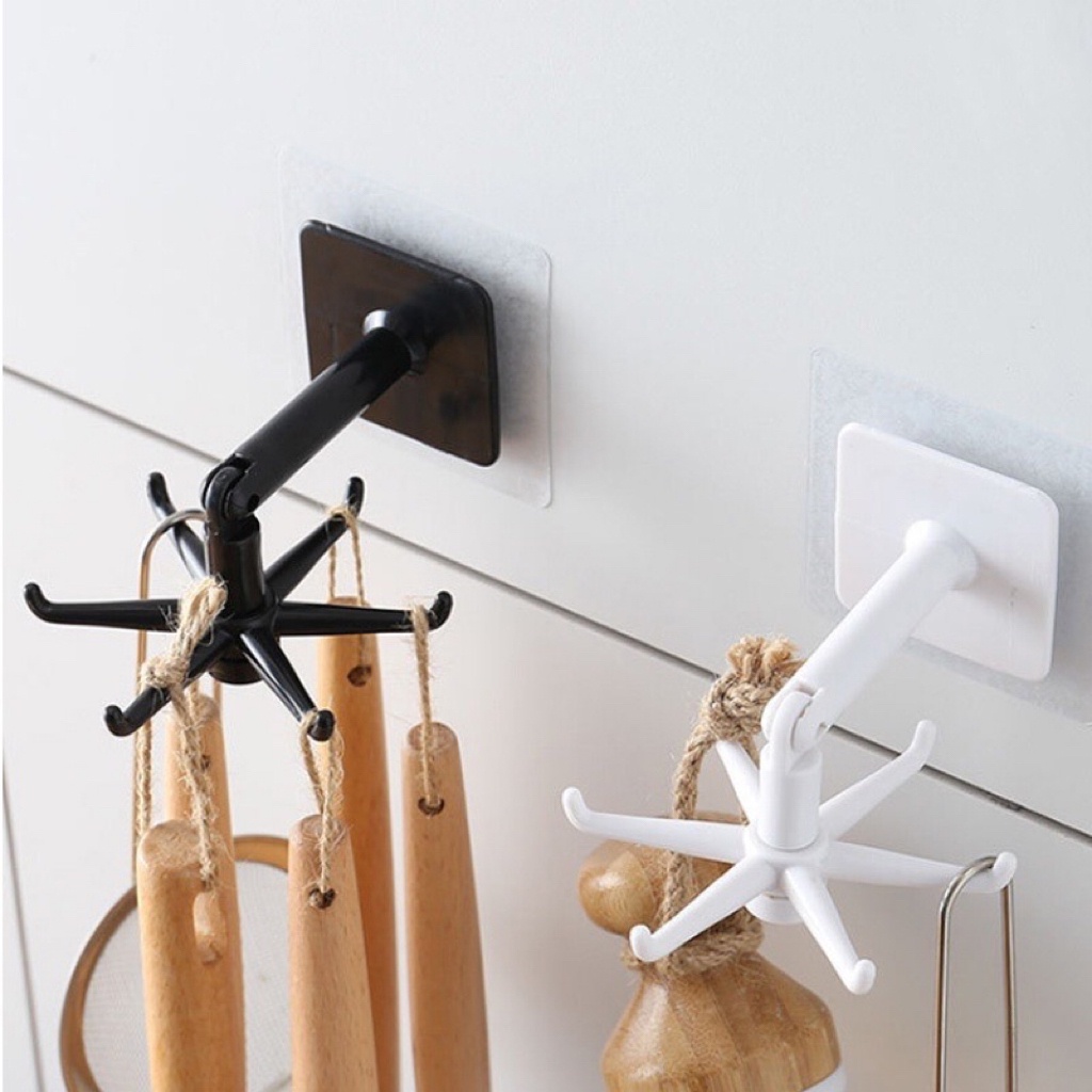 100% Meet Kitchen Wall-mounted Hook 360° Rotating Hanger Universal 6 ...
