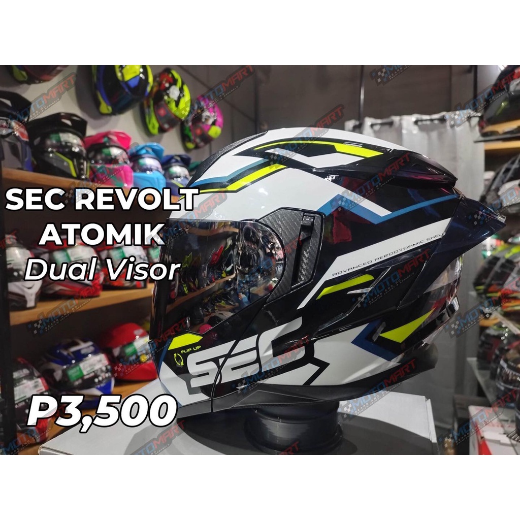 SEC HELMET REVOLT ATOMIK SERIES (MODULAR & DUAL VISOR) | Shopee Philippines