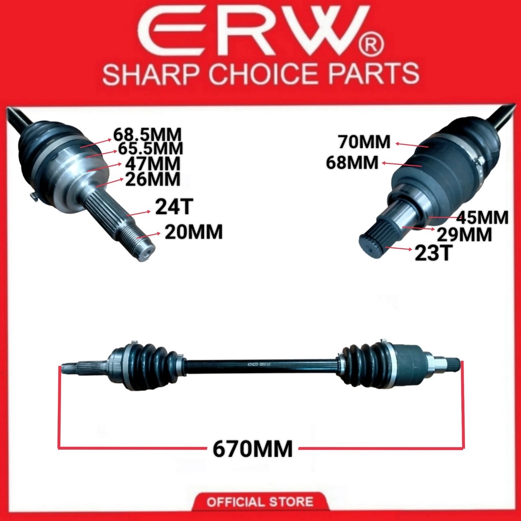 DRIVE SHAFT ASSEMBLY Replacement Part No.(43420-B6010) TOYOTA WIGO 2012 ...
