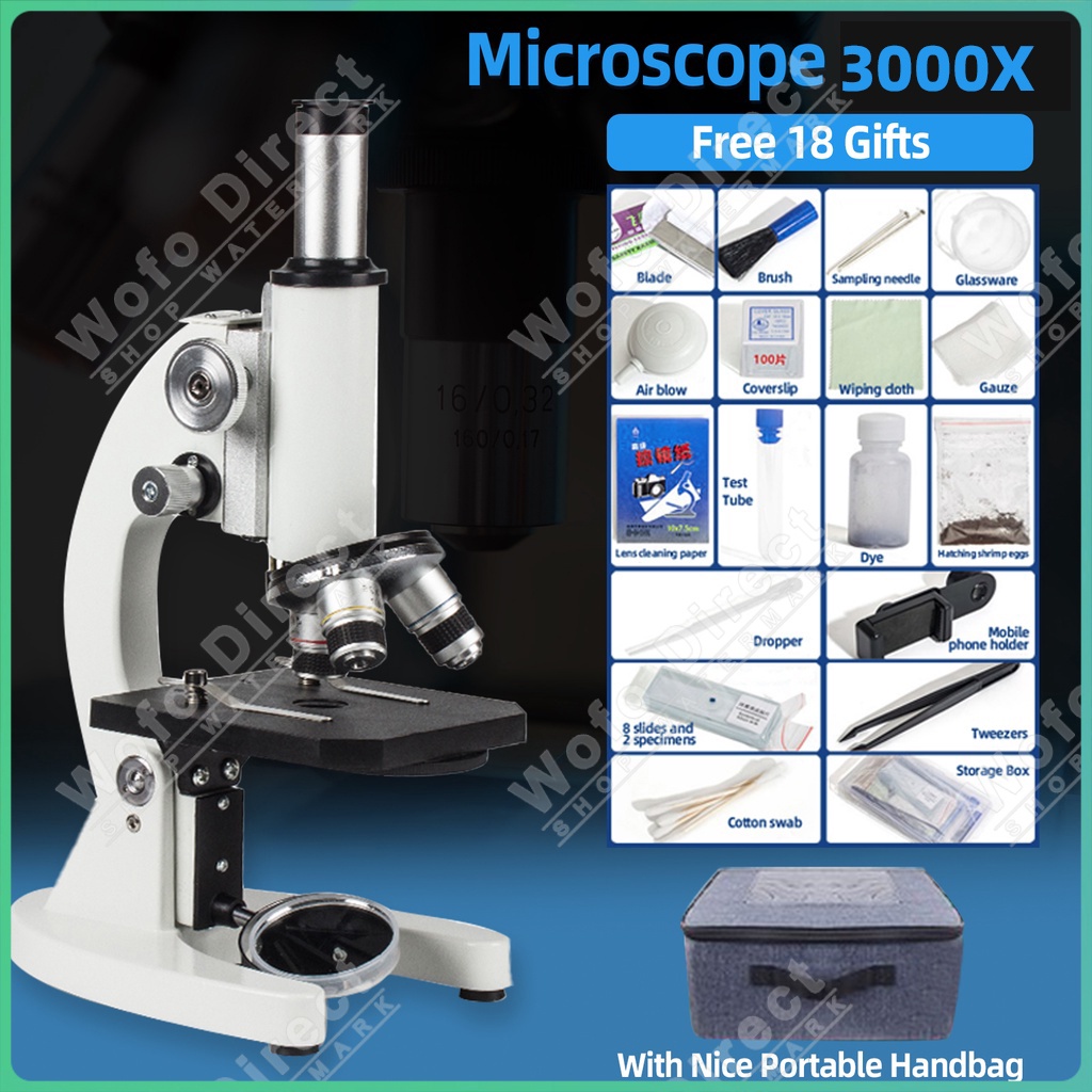 Biological Microscope LED Light 1200 3000X Microscope For Laboratory ...