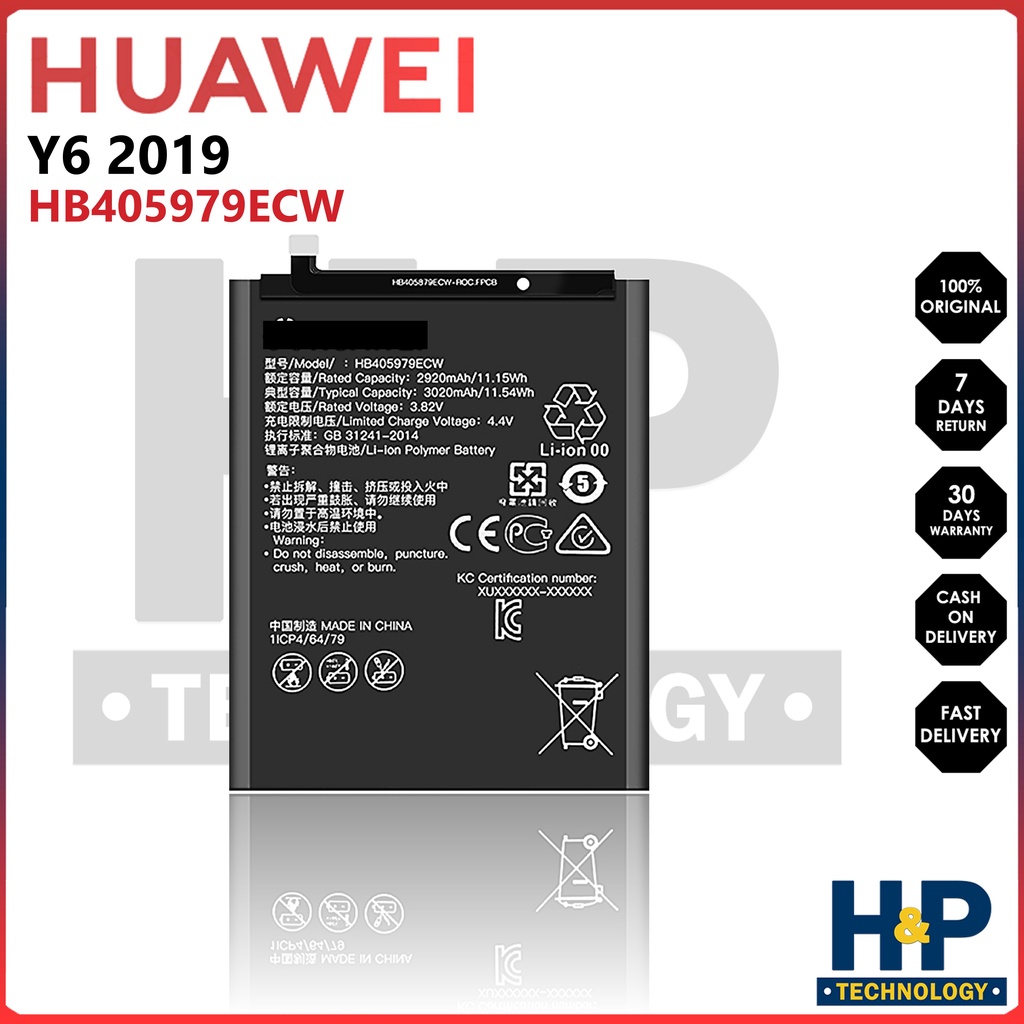 HB405979ECW Battery Hua We¡ Y6 2019 | Shopee Philippines
