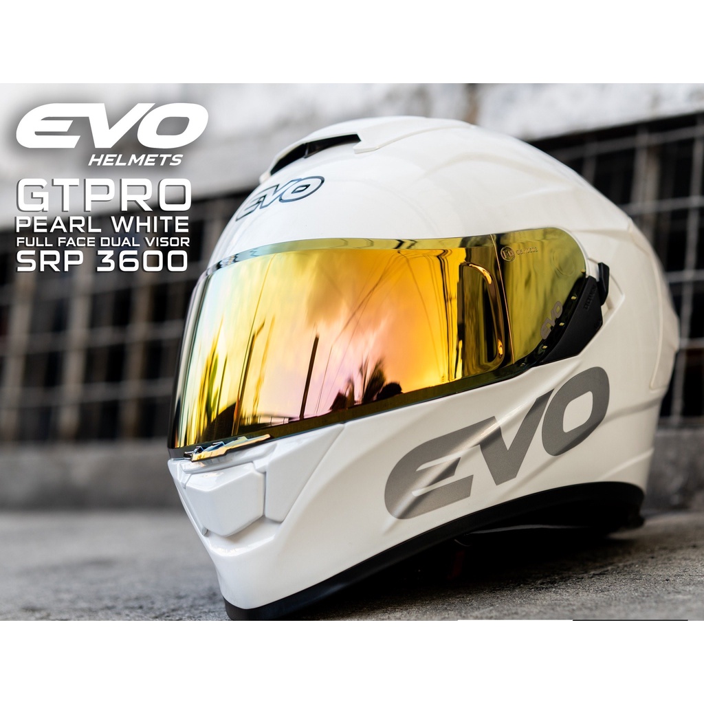 EVO HELMET GT PRO PEARL WHITE (LENS MAY VARY) | Shopee Philippines