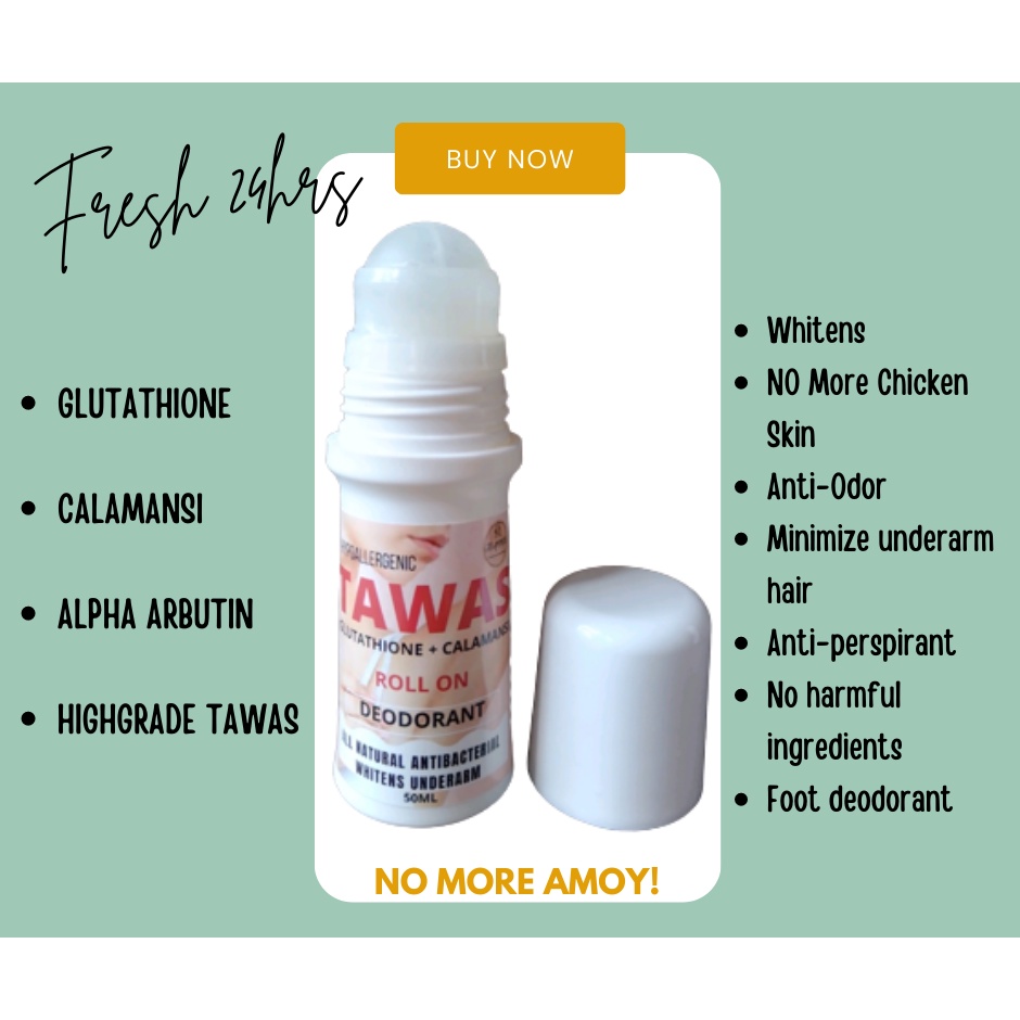 Tawas Glutathione+Calamansi Deodorant Roll On | Shopee Philippines
