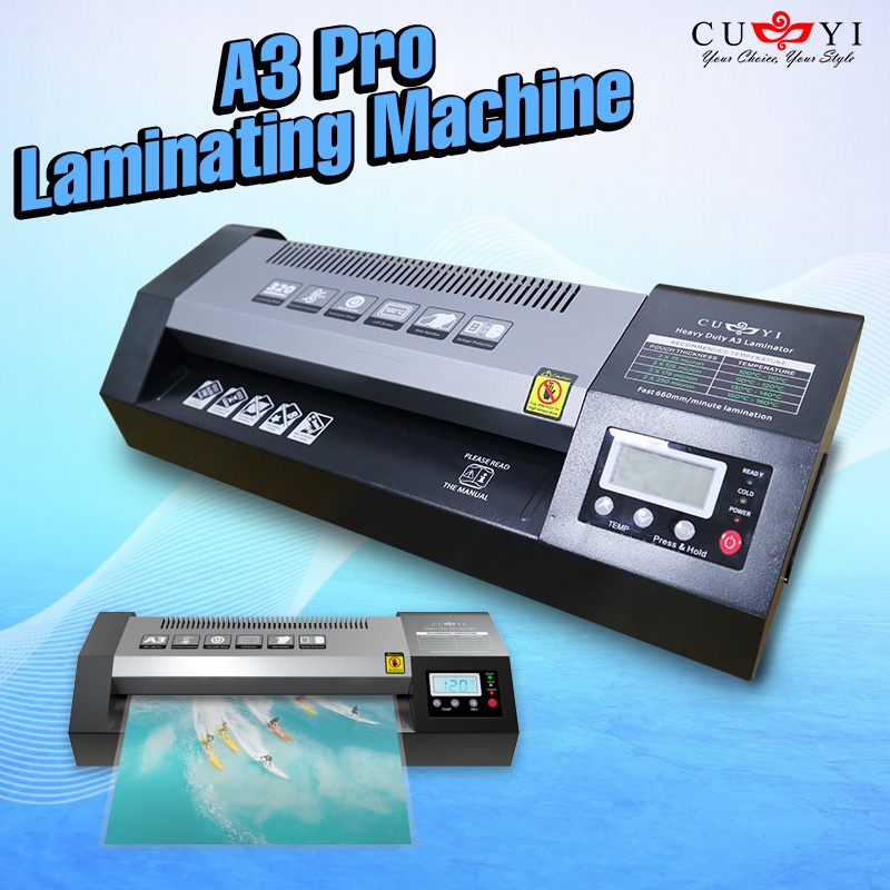 Cuyi A4 A3 Size Laminator Hot Cold Reverse Function 220v Heavy Duty