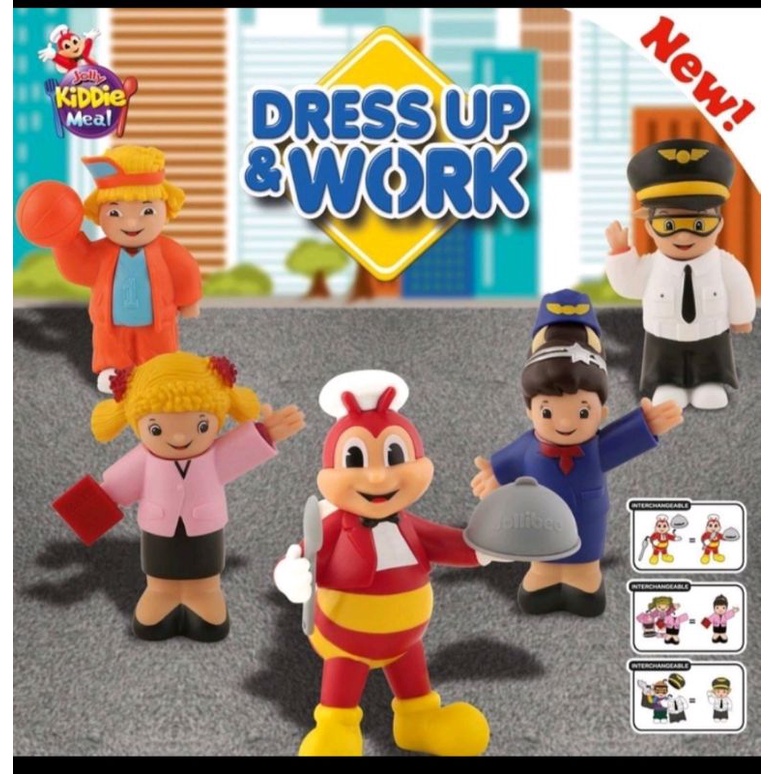 Jollibee set of 5 complete set Dress Up and work sealed Popo Twirlie ...