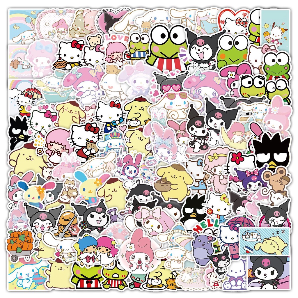 Ecoplanet 60Pcs/Set Cinnamon Waterproof Sticker Sanrio Character ...