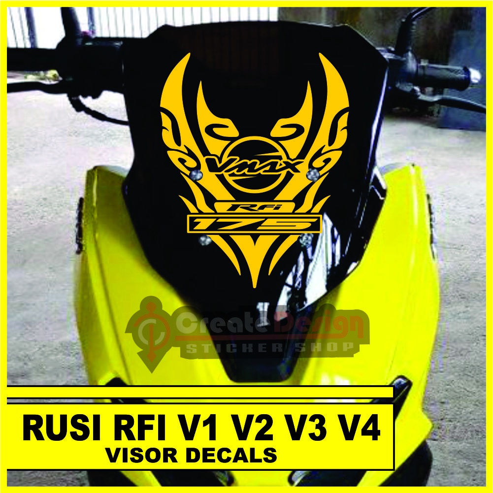 RUSI VMAX RFI 175 VISOR DECALS , RUSI RFI 175 V1,V2,V3,V4 VISOR DECALS ...