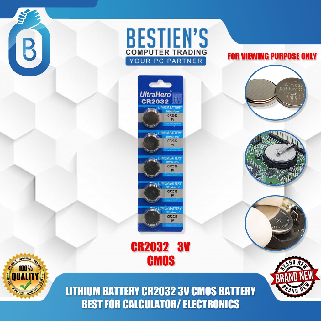 LITHIUM BATTERY CR2032 3V CMOS BATTERY, BEST FOR CALCULATOR ...