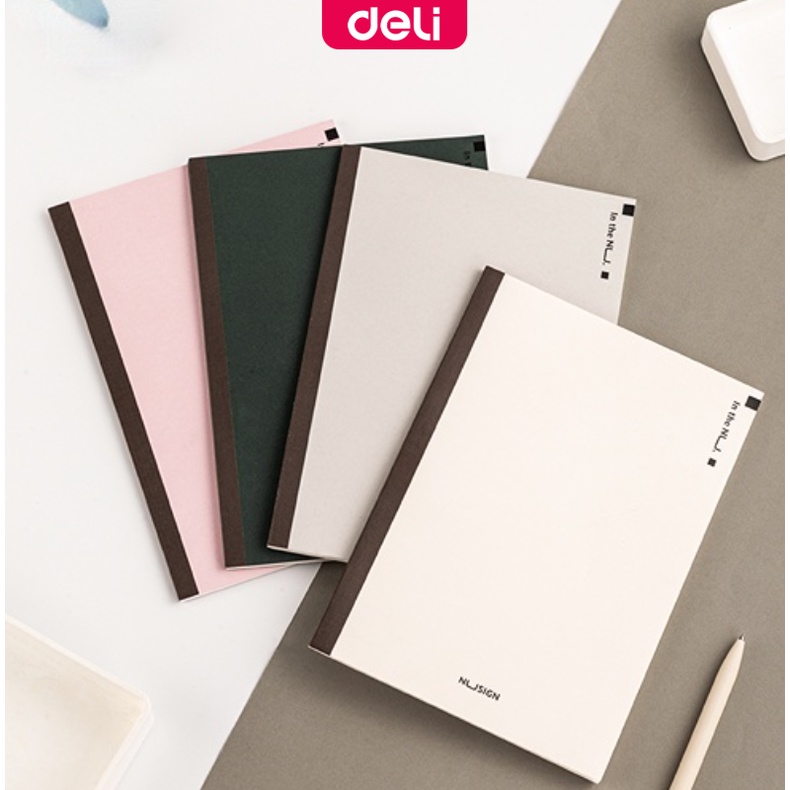Deli A5/B5 Leather Notebook 40Sheets Student Lined Notebook Office ...