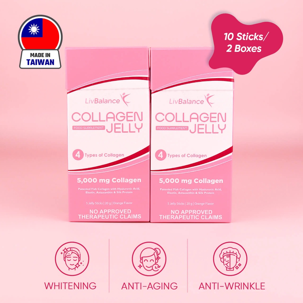 LivBalance Collagen Jelly (10 Sachets): Age-Defying Beauty with 4 Types ...