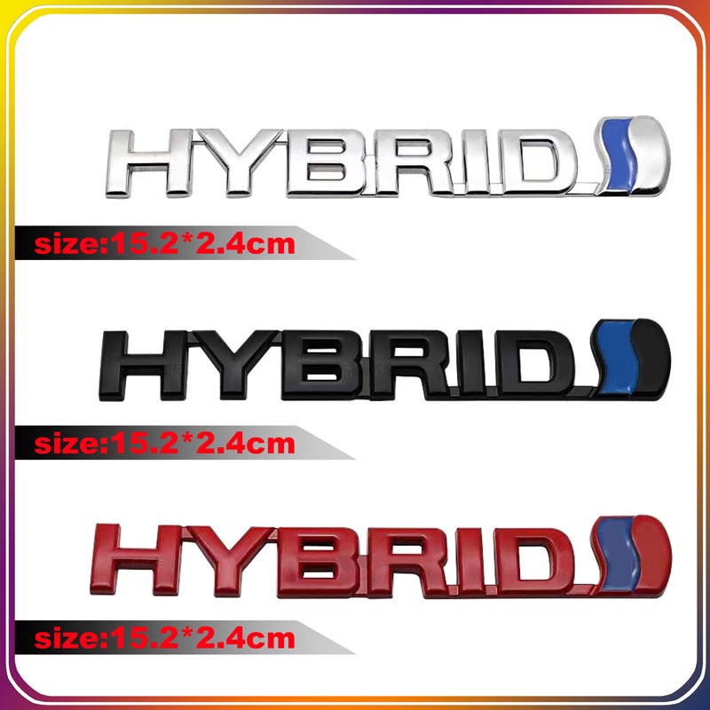 HYBRID Logo Metal Car Sticker Side Fender Badge Tail Trunk Decal For ...