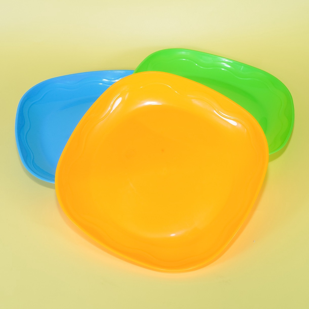 H&H Square Plastic Plates - with Design Colorful Dinner Plate Plato ...