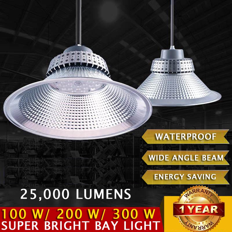 LED Bay Light 100W 200W 300W Super Bright WIDE Industrial Lamp For ...
