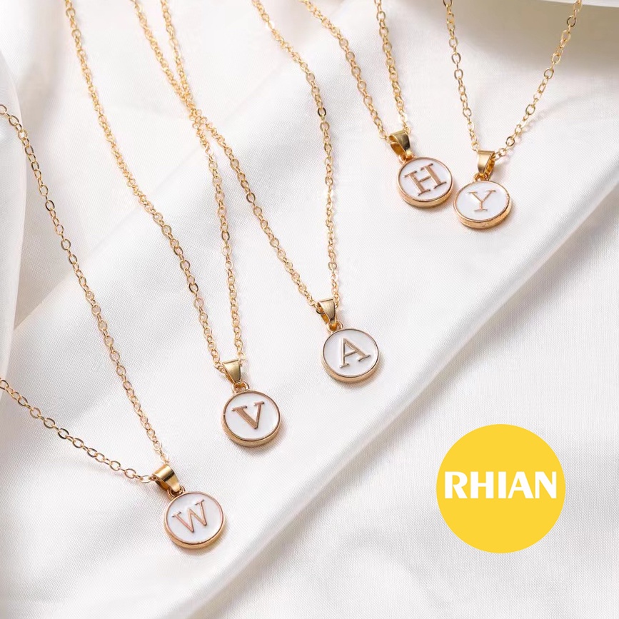 Rhian Fashion Letter Necklace Stainless Steel Shell Letter Pendant ...