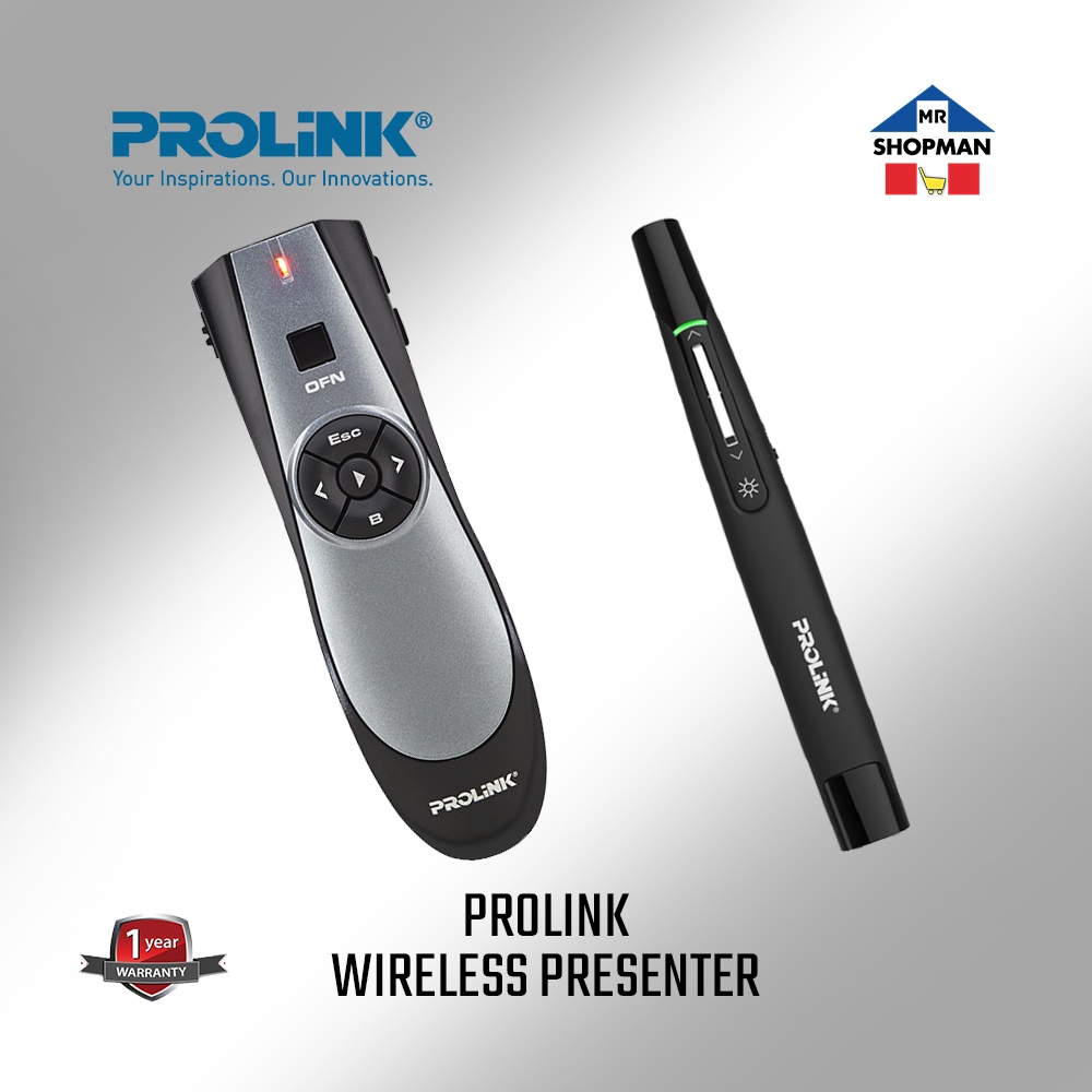 Prolink PWP102G / PWP106G Wireless Presenter with Air Mouse Red Laser ...
