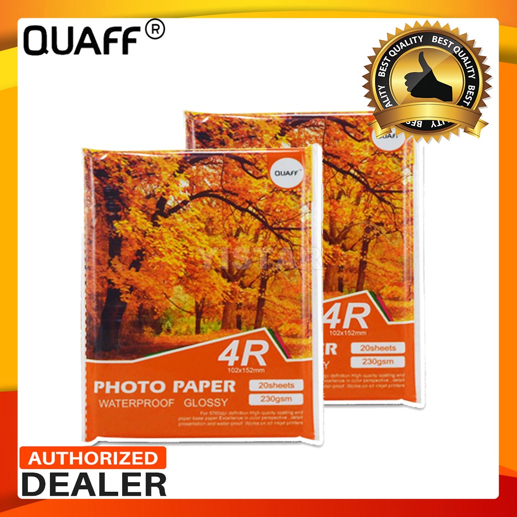 QUAFF 4R Size Glossy Inkjet Photo Paper 230gsm (20sheets/pack) | Shopee ...