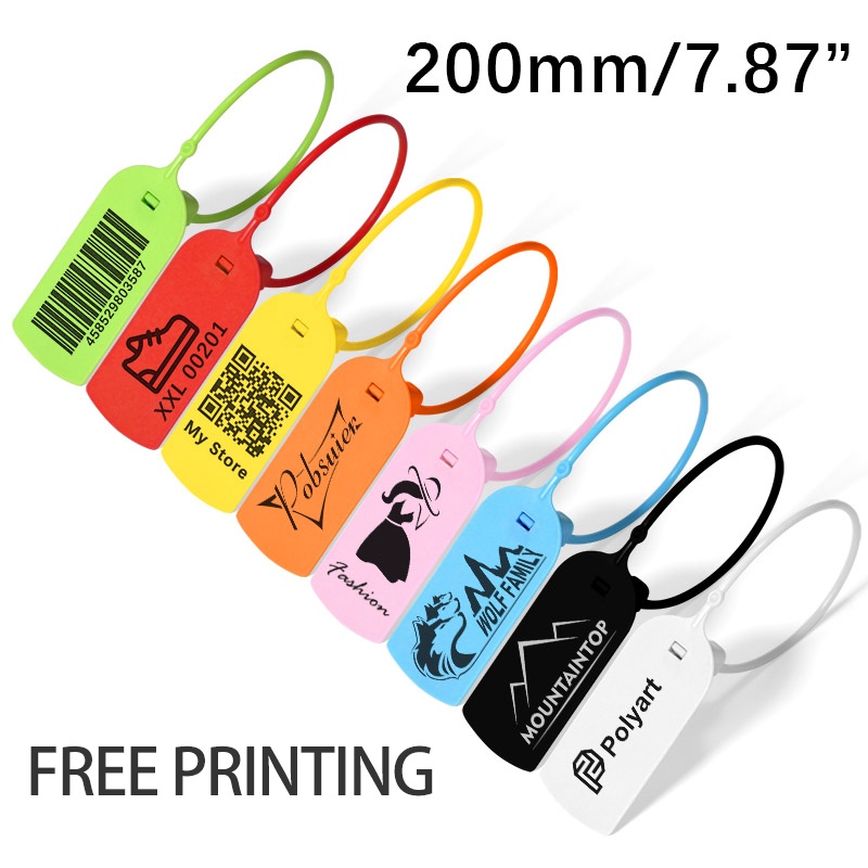 100Pcs Custom Clothing Hang Tags Personalized Plastic Security Print ...