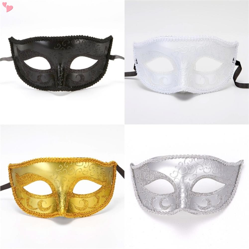 Retro Painted Half Face Mask Costume Ball Mysterious Prop Party Gift ...