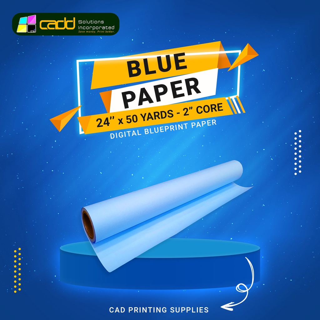 Blue paper for Digital Blueprint A2 24" inches x50 Yards - 80/85gsm - 2 ...