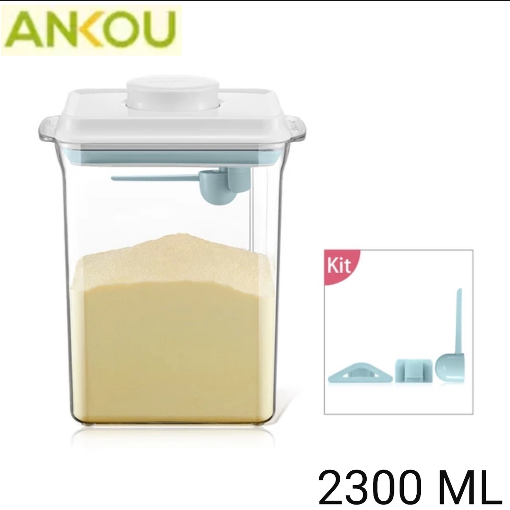 Ankou 2 in 1 Popup Airtight Milk Container with Scoop Spoon Scraper and ...