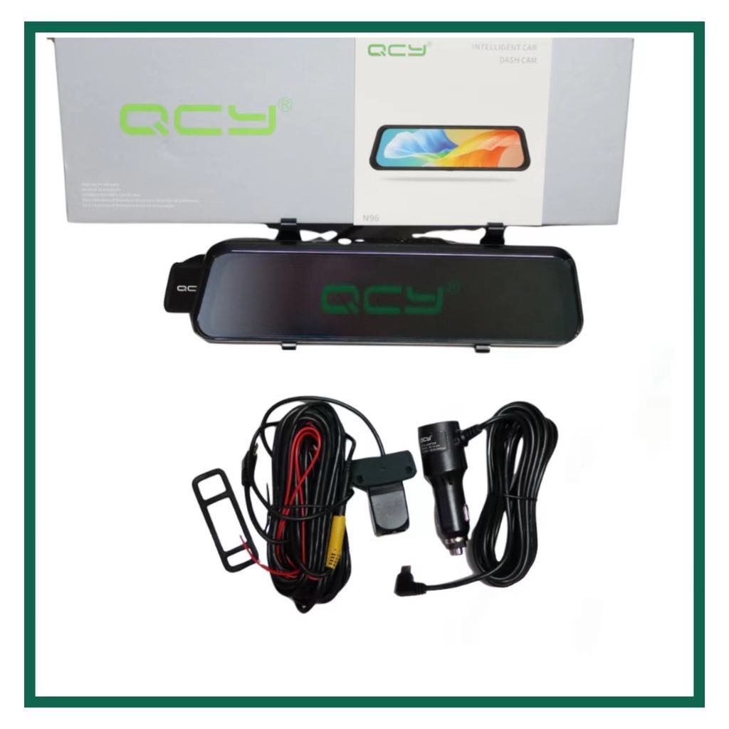 QCY Dashcam N96 10 Inches Full Screen Car Camera Touch Screen FHD Dash Cam Dual Camera Dashcam ...