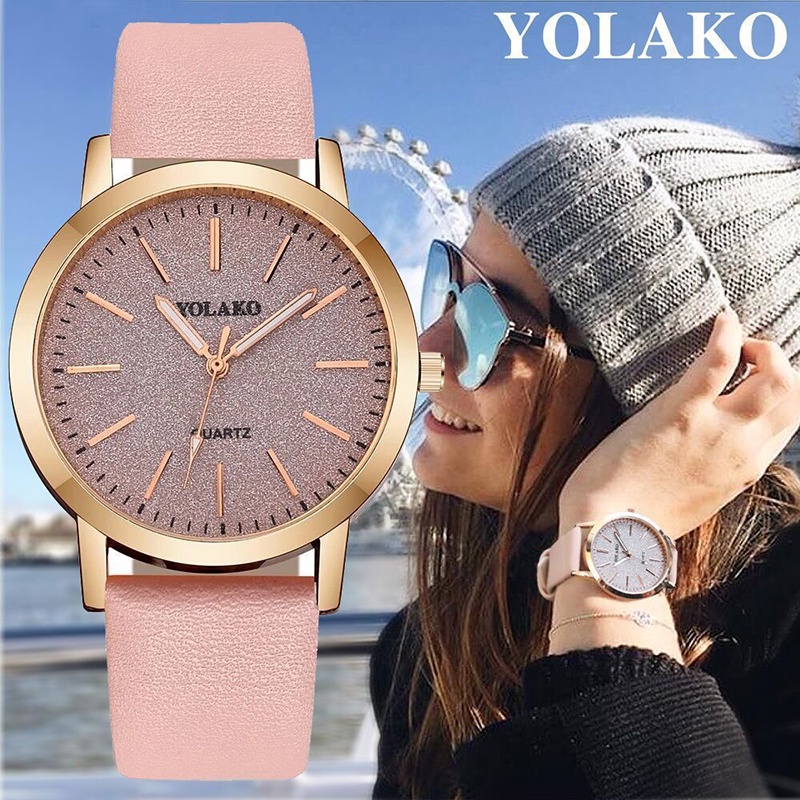 YOLAKO brand women's watch frosted notch dial ultra-thin belt simple ...