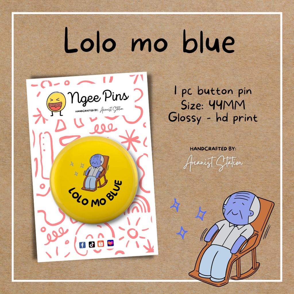 Lolo mo blue - Witty Button Pin - Deco Funny Pins | Shopee Philippines
