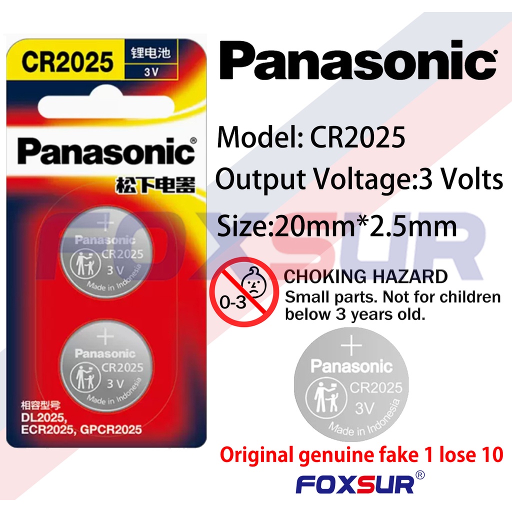 Panasonic CR2025 2025 Lithium Coin Cell Button Battery 3V 3 Volts | Shopee Philippines