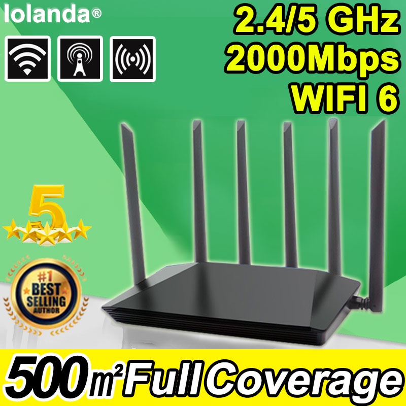 Zero Delay 4g Router 2000mbps 6 Antennas Wifi Router Dual Band Wifi