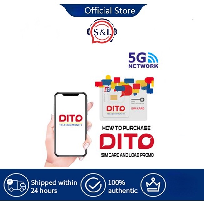 S&L DITO Simcard Prepaid (5G LTE TRI-CUT SIM CARD) with 12GB Free Data ...