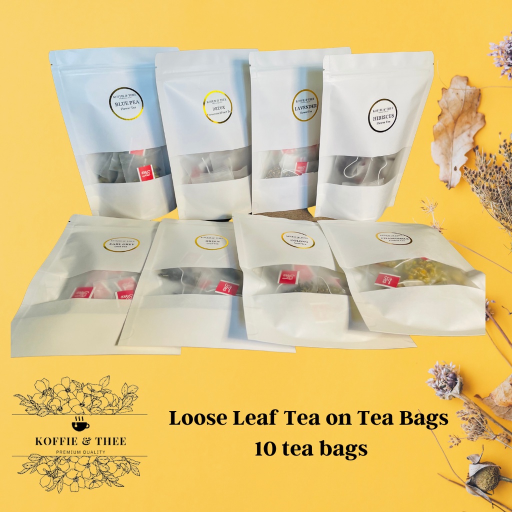 Flower Tea on Tea Bag - 10 tea bags (green tea, oolong tea, Hibiscus ...