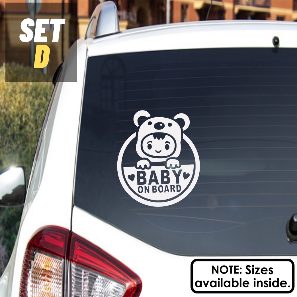 Baby On Board Car Sticker Boy Printed Gift for Dad Car Decals Set D ...