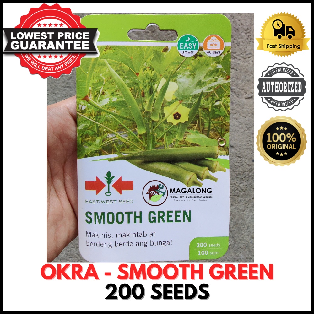 EAST-WEST SEEDS - OKRA SEEDS - SMOOTH GREEN 200 Seeds | Shopee Philippines