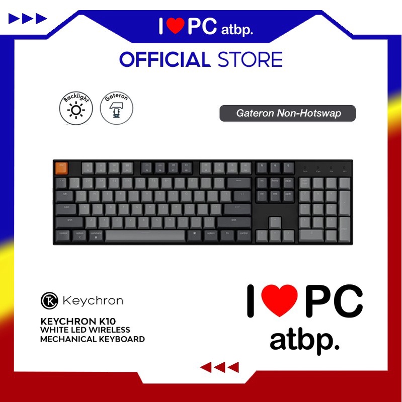 Keychron K10 Mechanical Full Layout Keyboard (Wired/Bluetooth, White ...