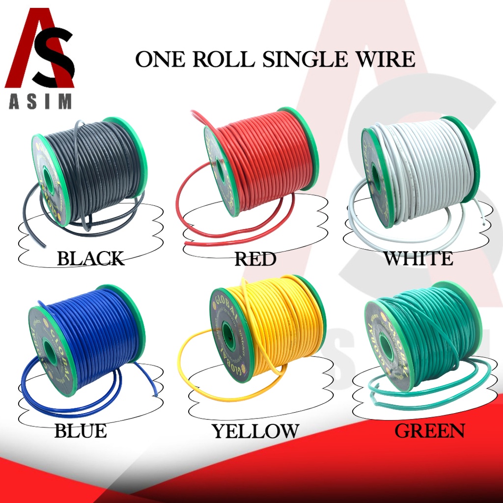 ASIM 1 Roll Car Automotive Motorcycle Wire 30 Meters Roll Size18 ...